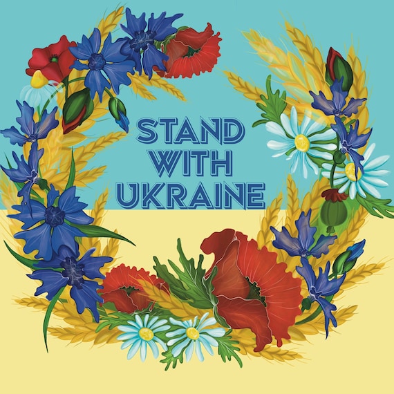 Ukrainian POSTCARD Flower Wreath DIGITAL DOWNLOAD Ukrainian | Etsy