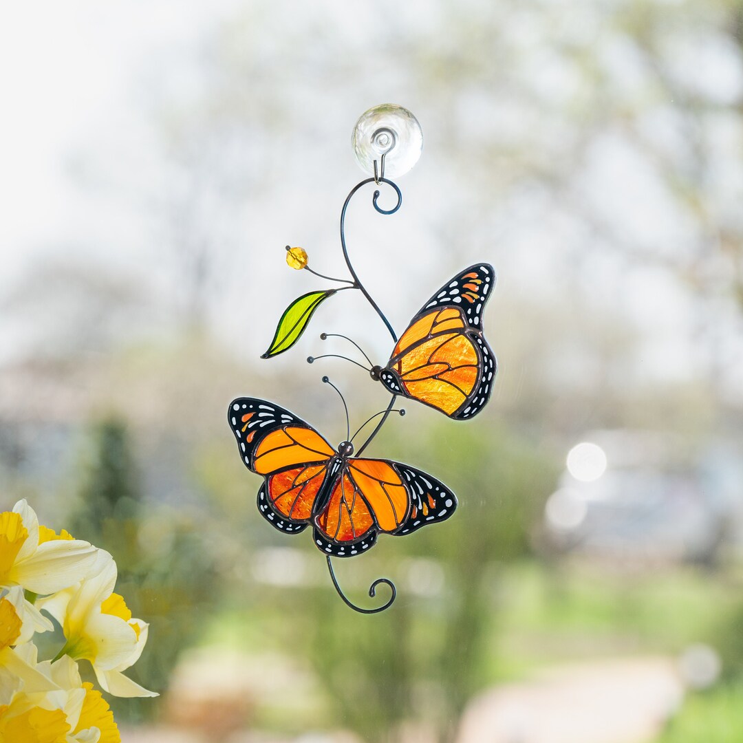 Butterfly Stained Glass Window Hangings Monarch Butterfly Modern ...