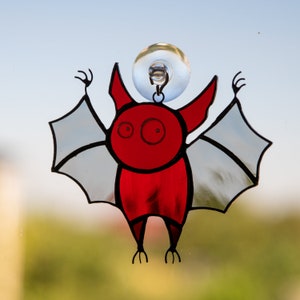 Stained Glass Bat Halloween Gift Halloween Stained Glass - Etsy
