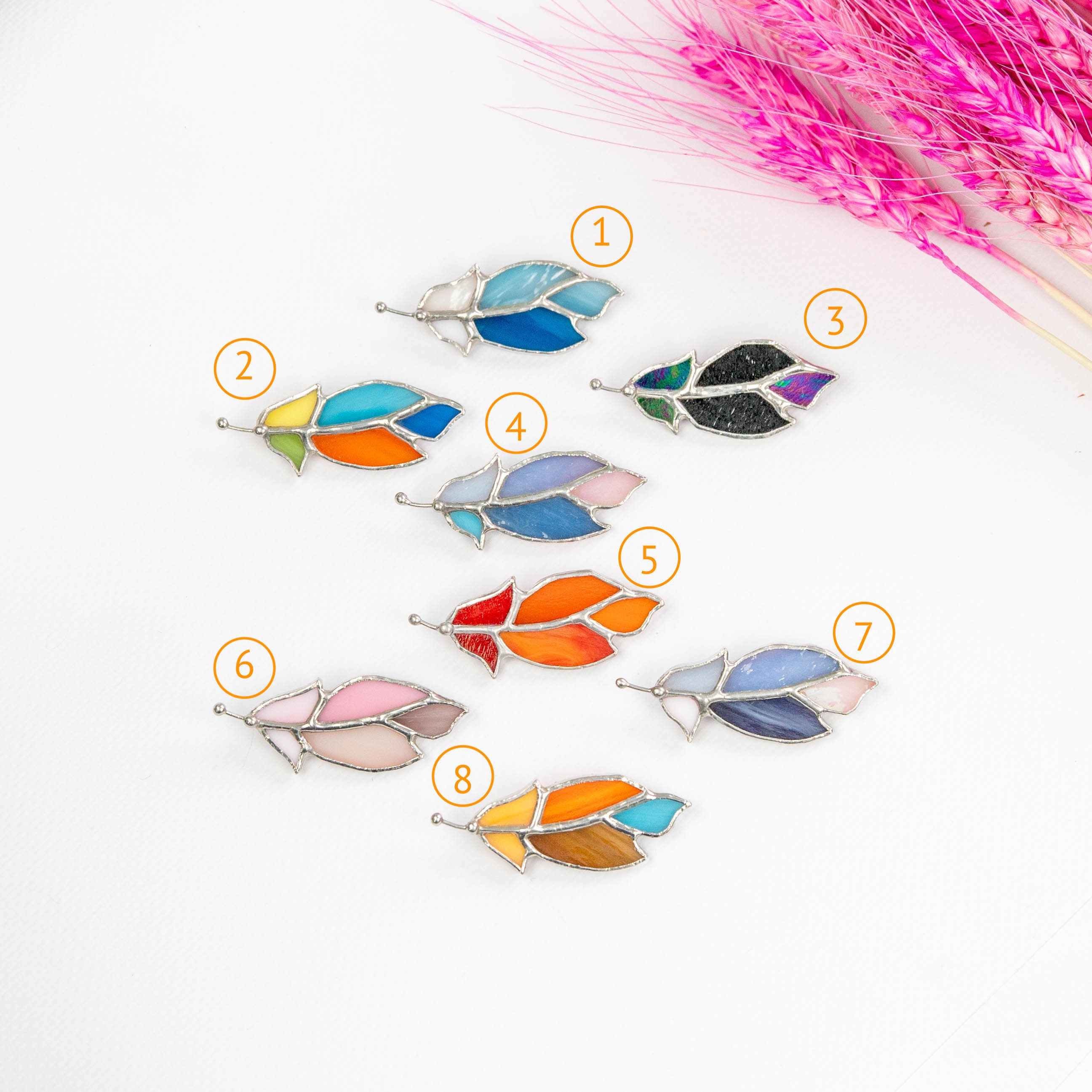 Stained Glass Feather Brooch Mothers Day Gift Custom Stained | Etsy