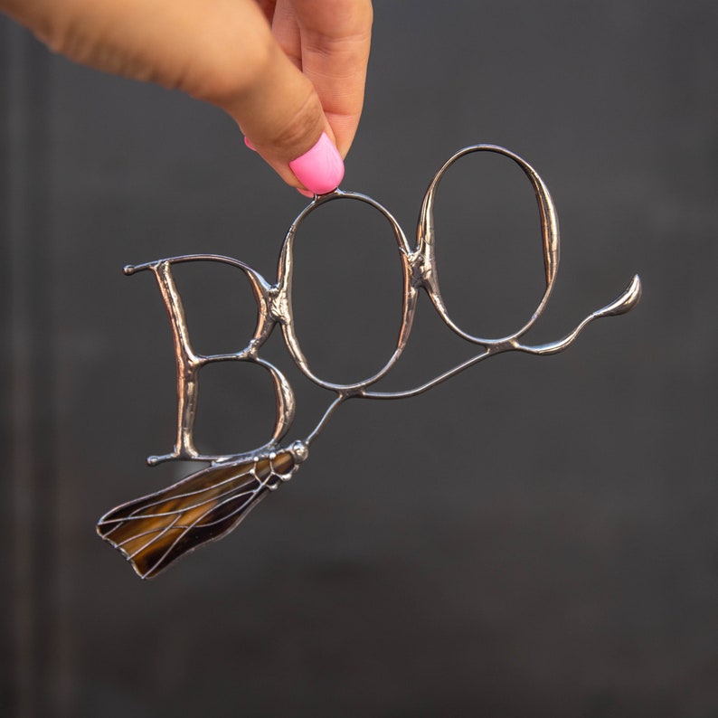 Boo to You Halloween Stained Glass Window Hangings Halloween Gifts ...