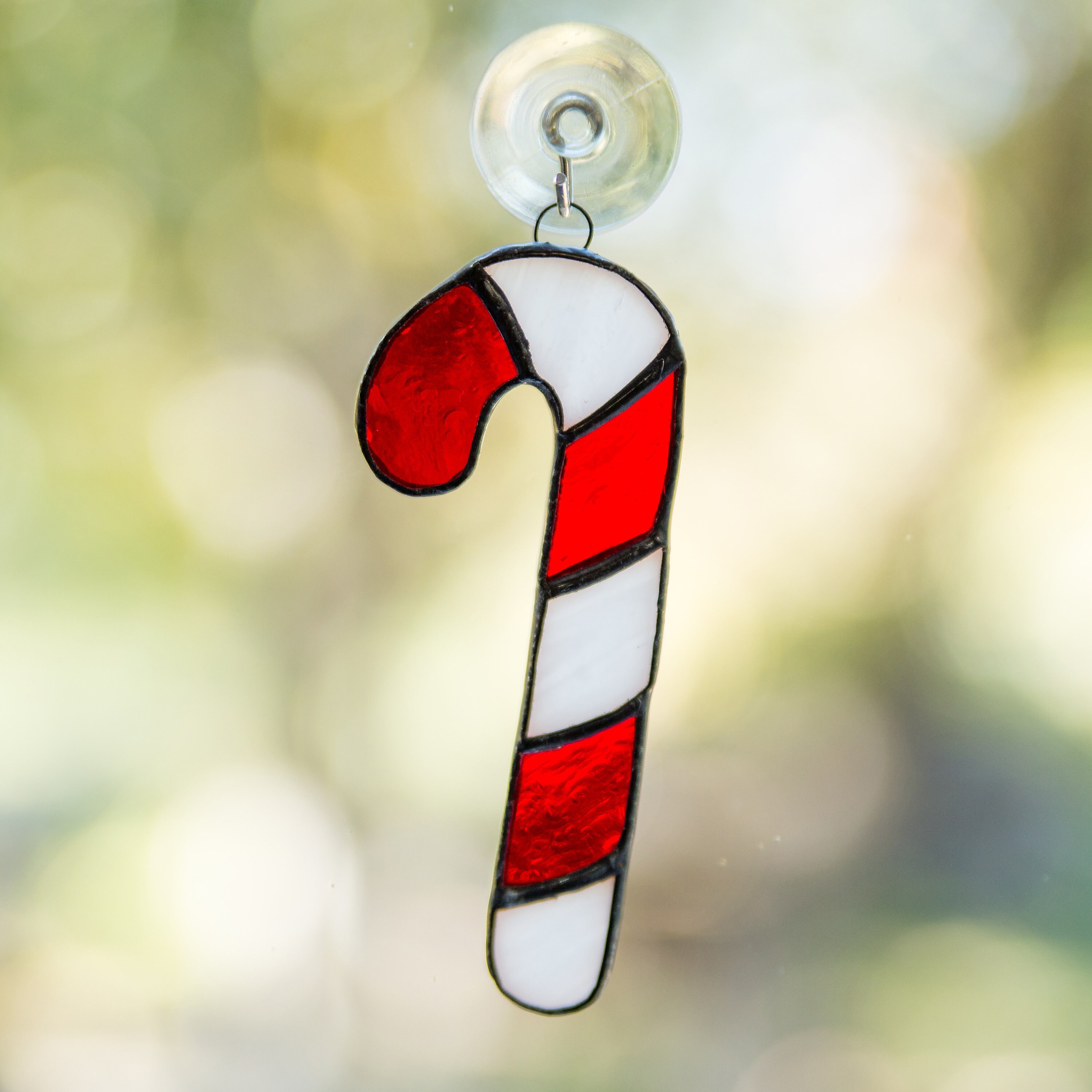 Stained Glass Christmas Holly Leaves Suncatcher Holly Wreath Etsy