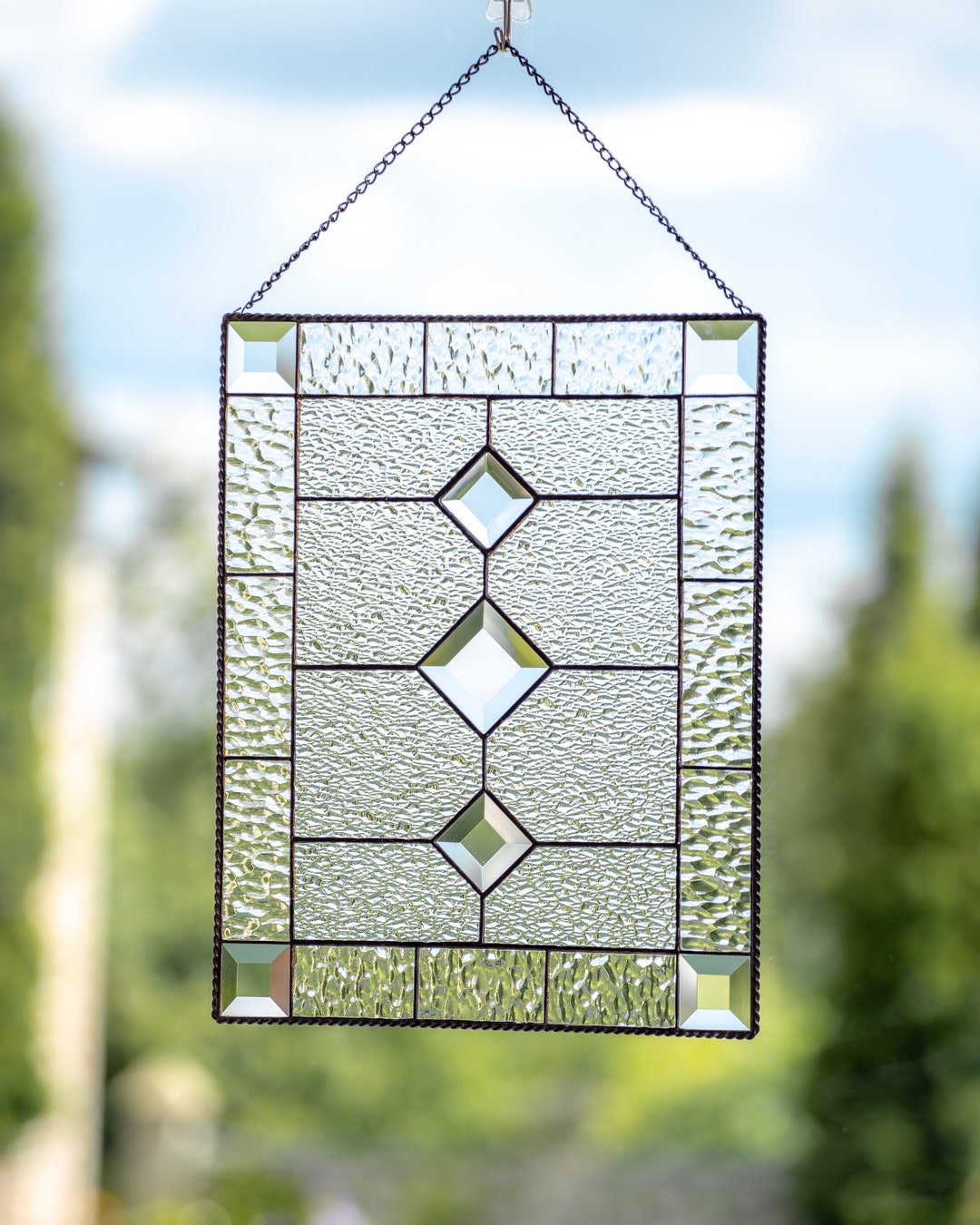 Stained Glass Window Panel House Warming Gifts New Home Modern Stained ...