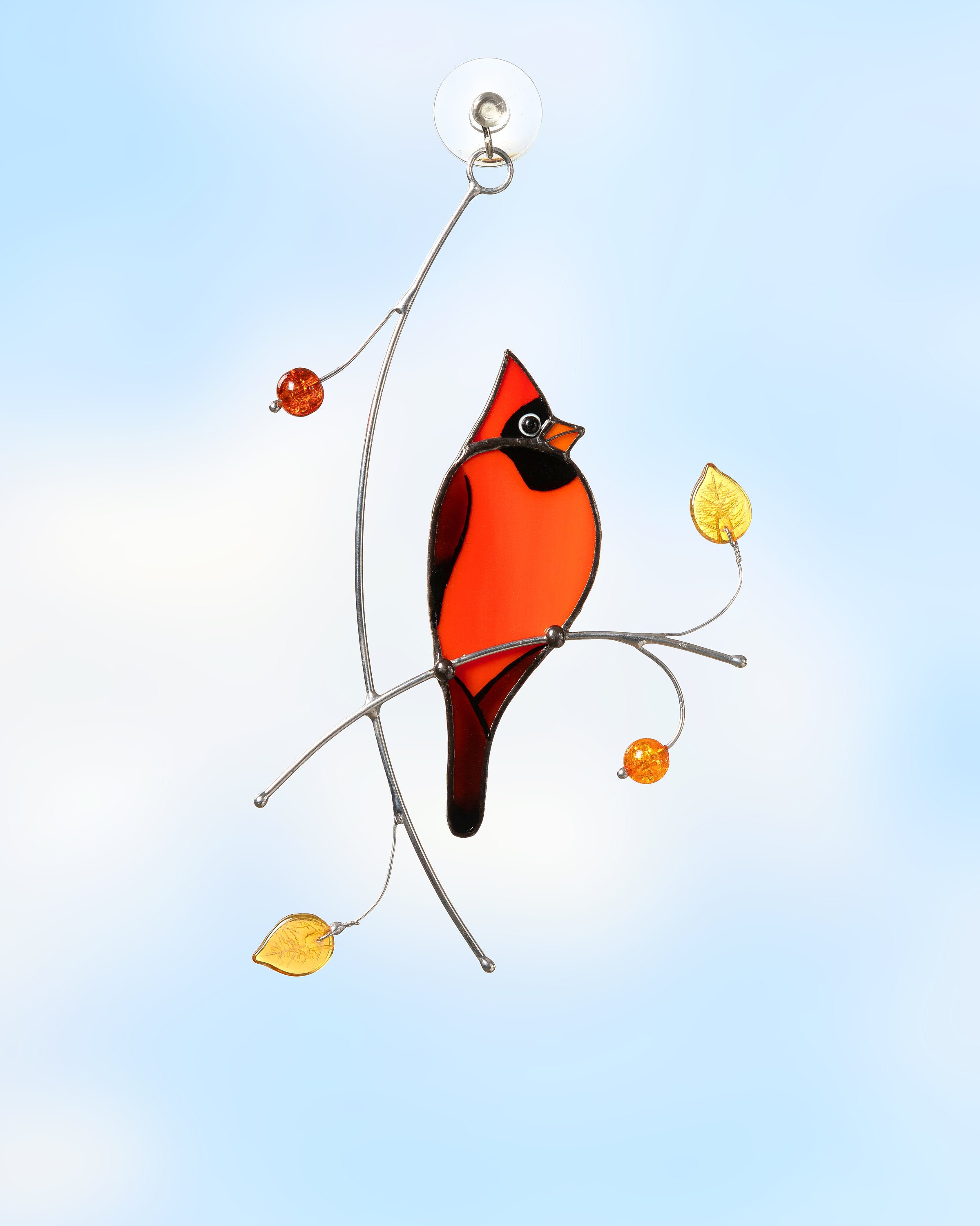 Cardinal Stained Glass Suncatcher Christmas T Ideas Etsy