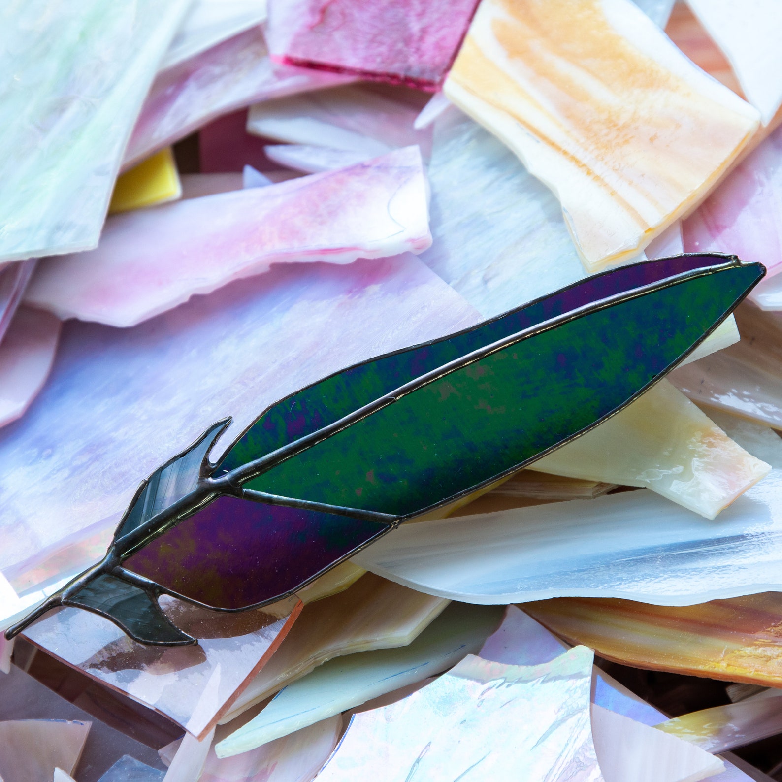 Raven Feather Stained Glass Window Hangings Christmas Gifts - Etsy