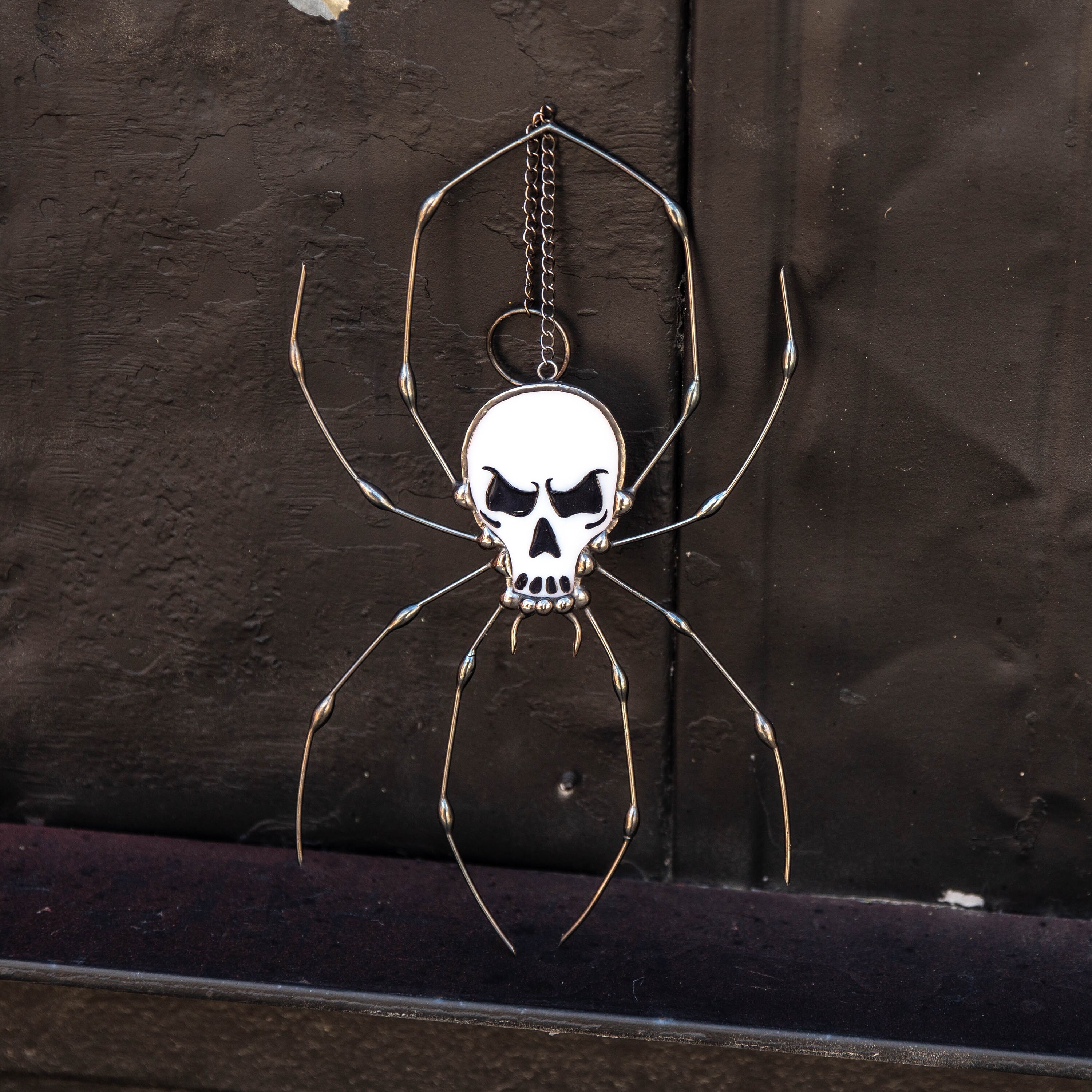 Spider Stained Glass Window Hangings Halloween Stained Glass | Etsy