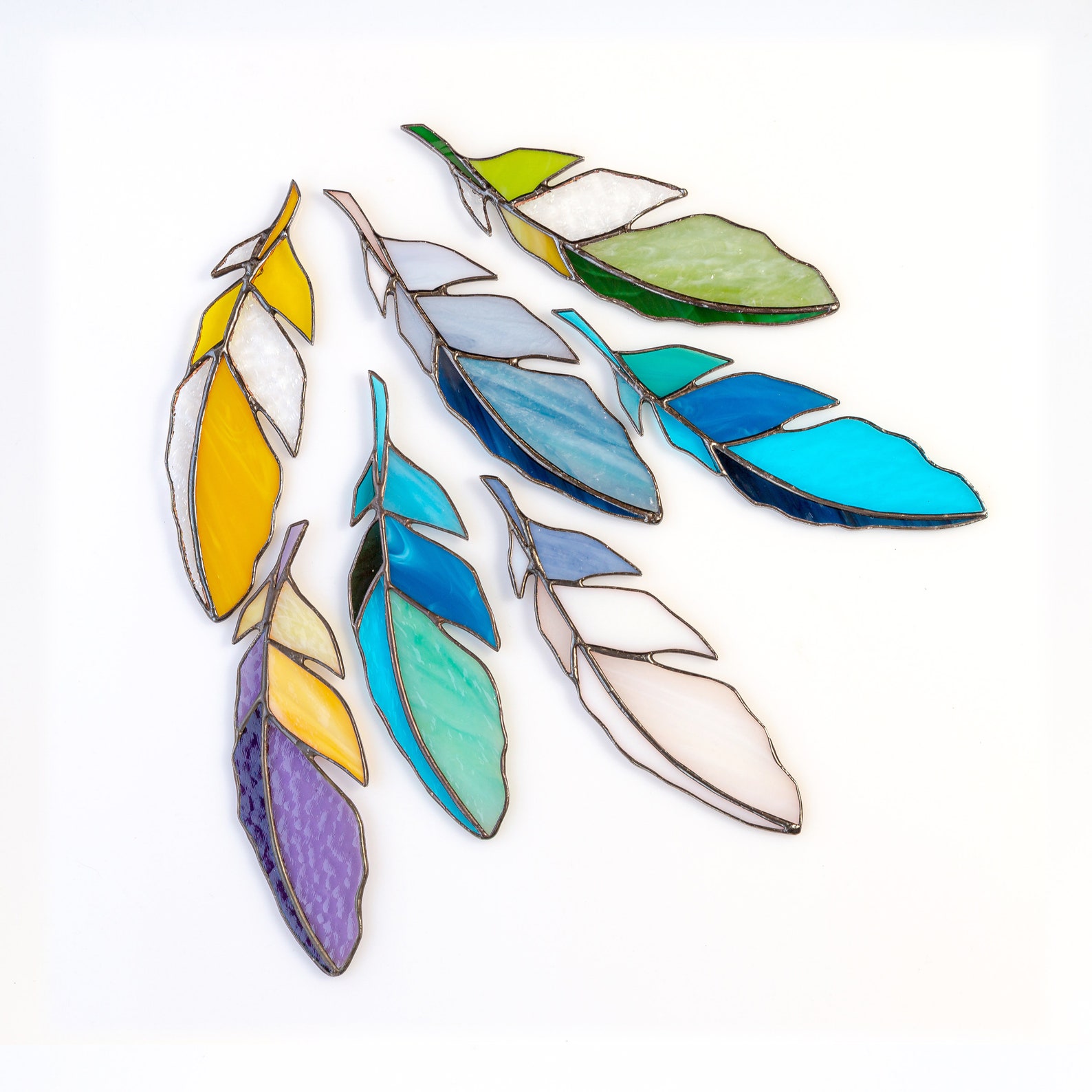 Stained Glass Feather Window Hangings Decor Christmas Gifts - Etsy