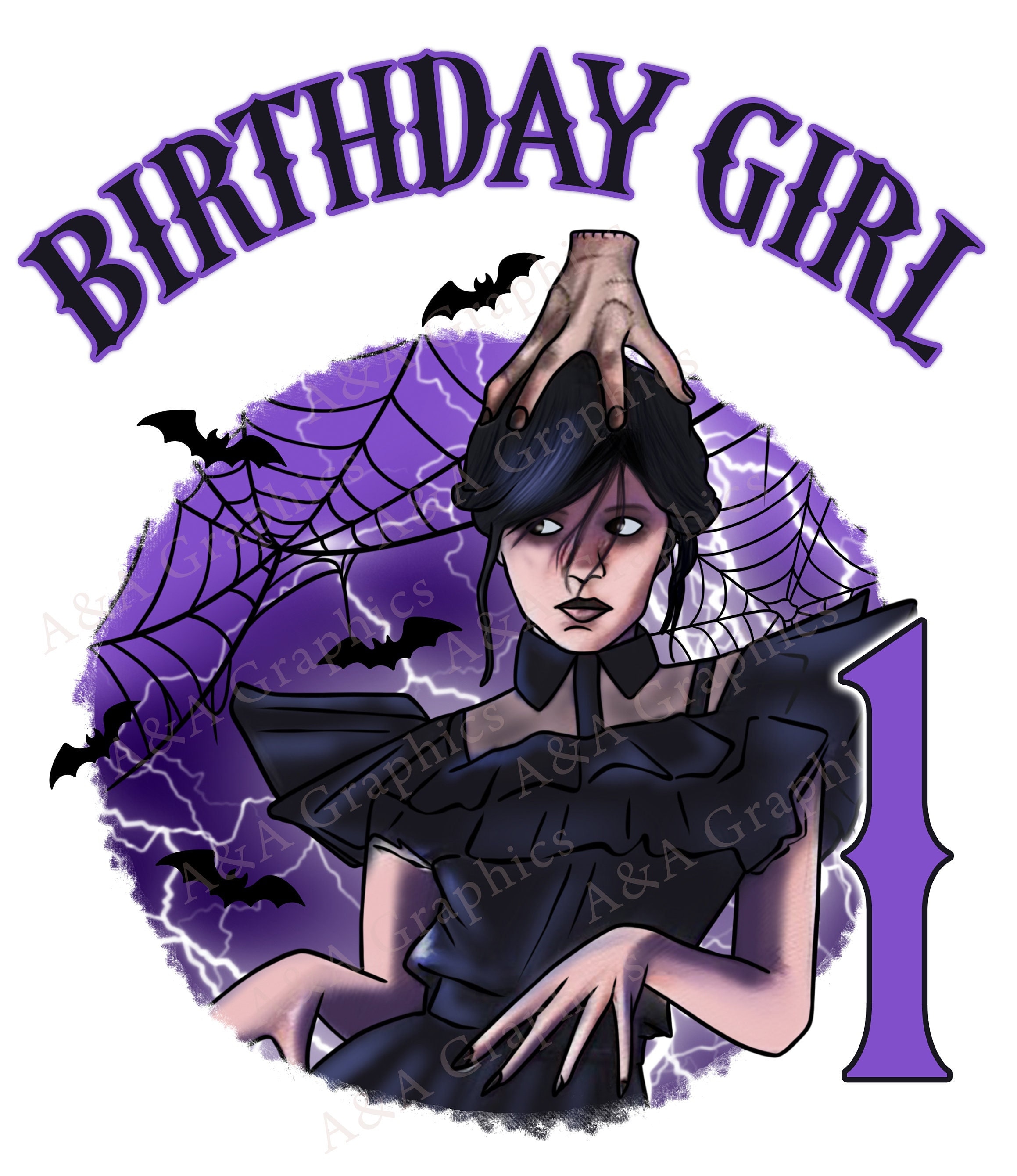 Wednesday Addams Birthday Girl Shirt PNG File. Personalized Wednesday ...