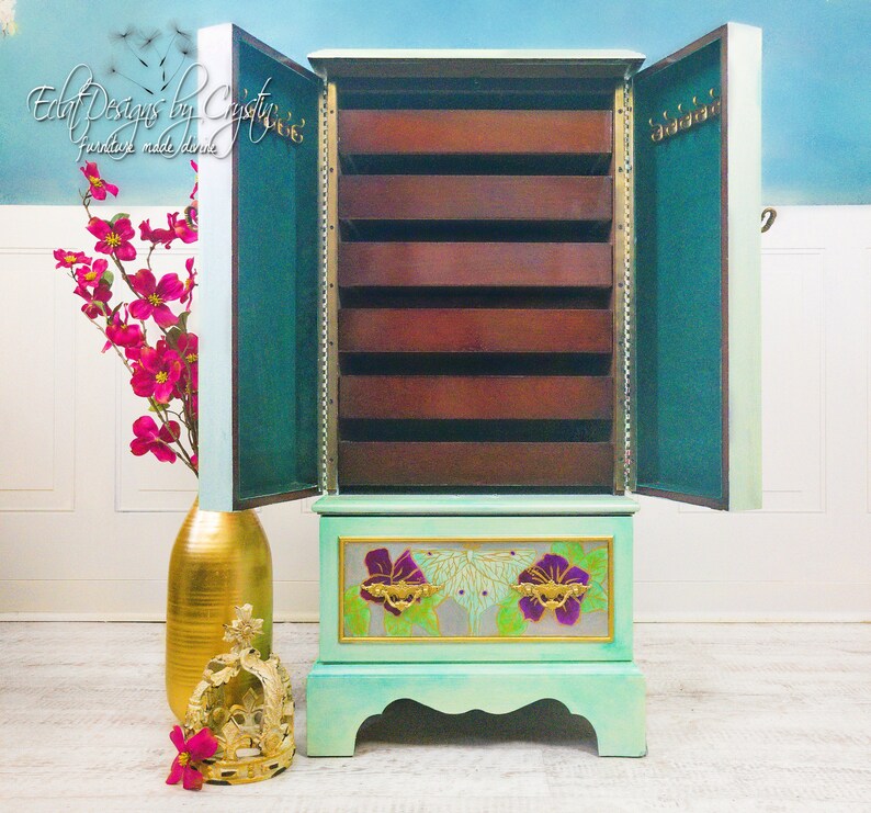 Luna Moth Jewelry Armoire Handpainted Jewelry Box Organizer - Etsy