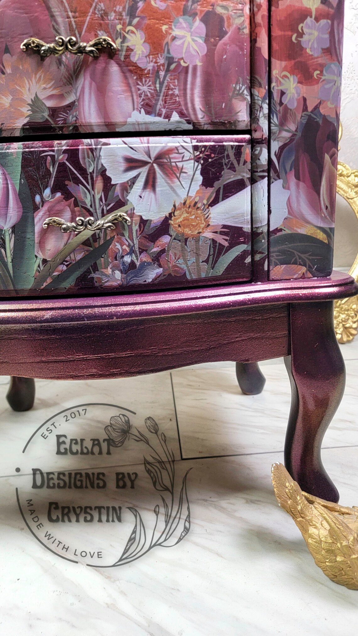 Midnight Fuchsia Jewelry Armoire handpainted Jewelry Box - Etsy