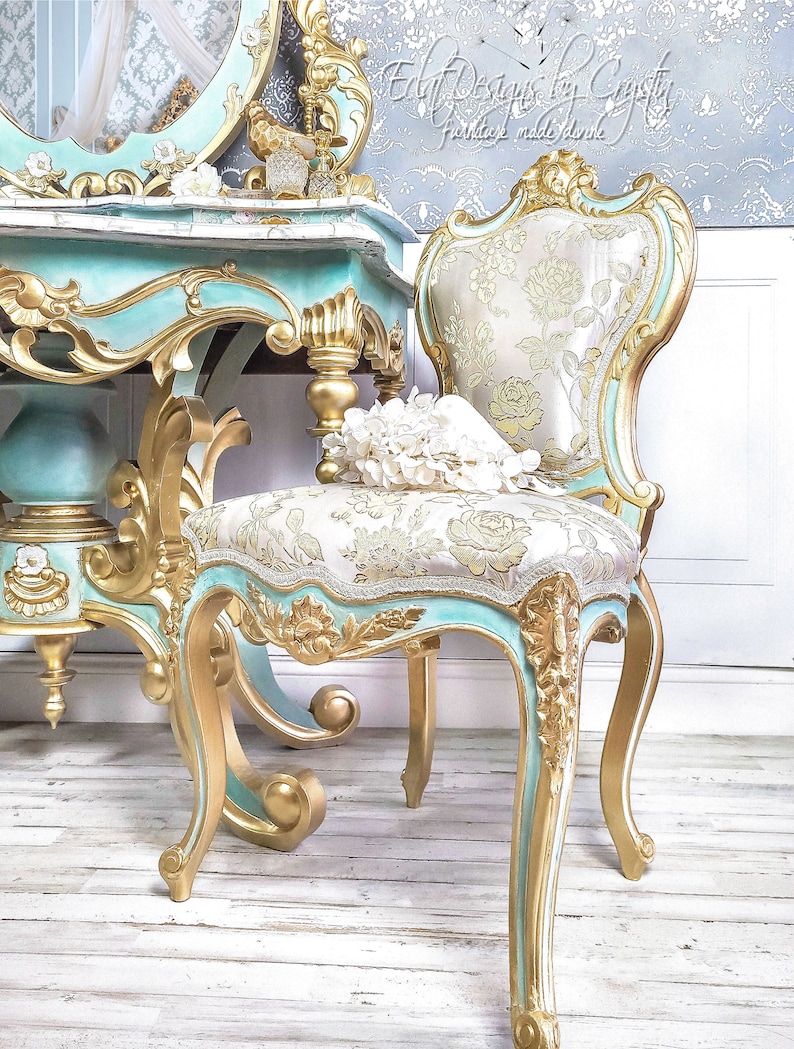 SOLD Marie Antoinette/ Antique/ Rococo Mirror/ Makeup Desk/ - Etsy