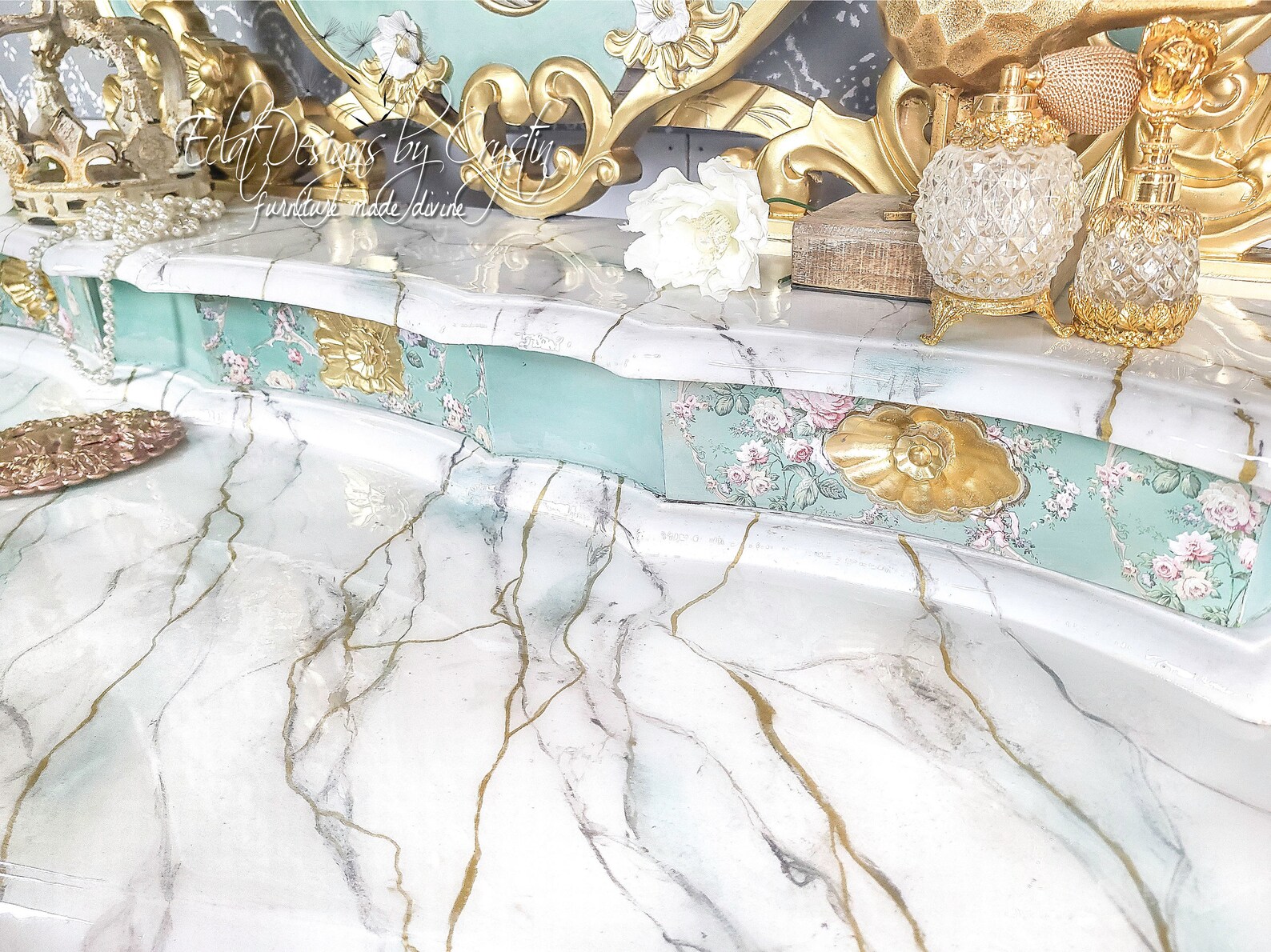 SOLD Marie Antoinette/ Antique/ Rococo Mirror/ Makeup Desk/ - Etsy