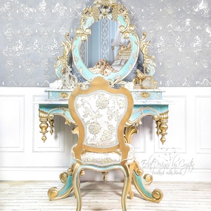 SOLD Marie Antoinette/ Antique/ Rococo Mirror/ Makeup Desk/ Vanity ...