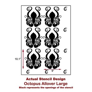 Octopus Allover Stencil Large/ Cutting Edge Stencils/ Wall Stencil ...
