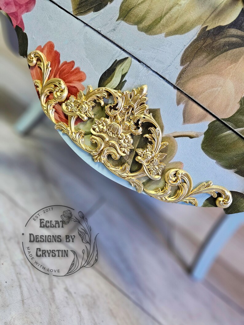 French Boutique Large Table Bombe Chest, Side Table Drawer Hand Painted ...