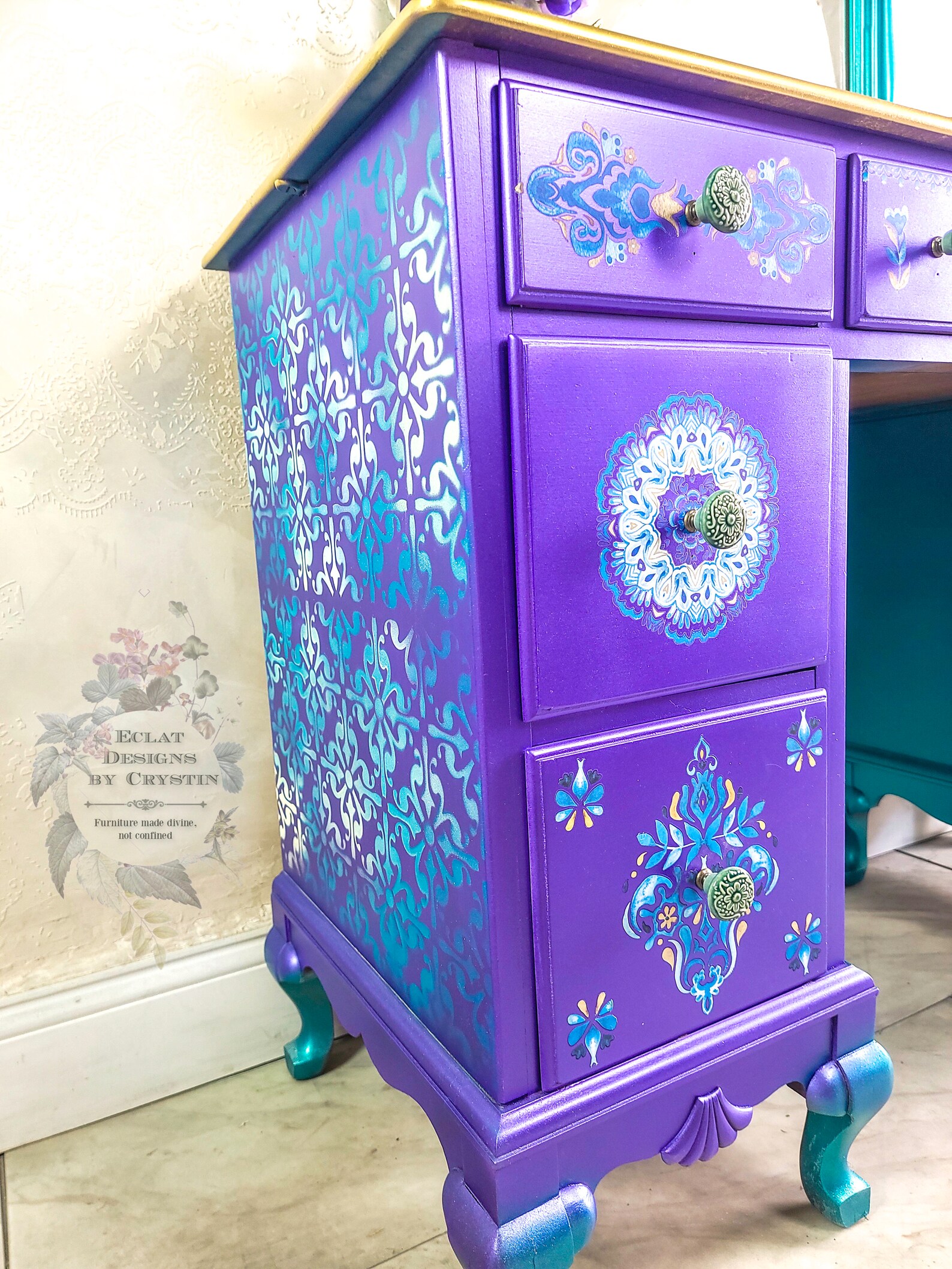Antique Vintage Wood Bohemian Bedroom Vanity Makeup Table - Etsy