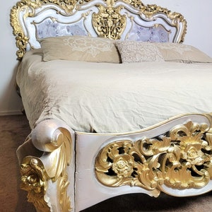 Wood Rococo, Pearl Pink Rococo King Size Bed Frame, Headboard ...