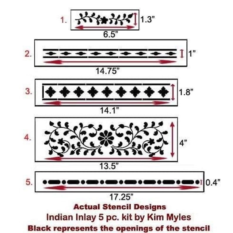 Indian Inlay Stencil Kit/ Cutting Edge Stencils/ Inlay Pattern ...
