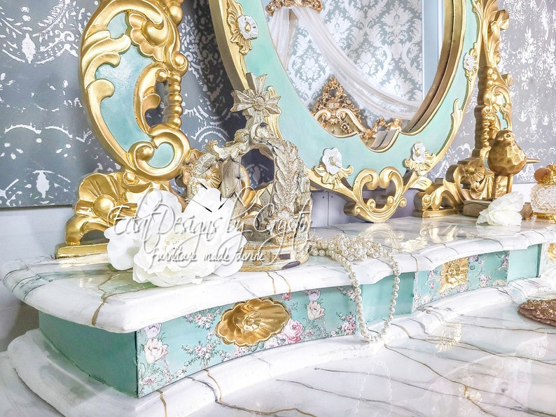 SOLD Marie Antoinette/ Antique/ Rococo Mirror/ Makeup Desk/ - Etsy