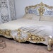 Handmade Wood Rococo King Size Bed Frame, Pearl Pink and Gold - Etsy