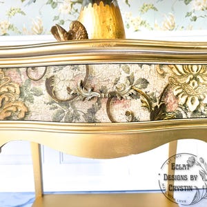 Handcrafted Royal Gold End Table - Luxurious One Drawer Side Accent ...