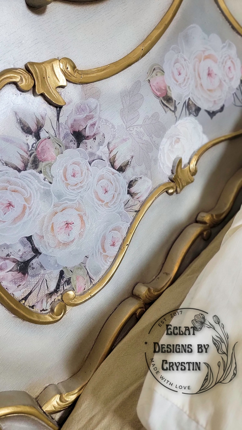 Wood Rococo, Pearl Pink Rococo King Size Bed Frame, Headboard ...