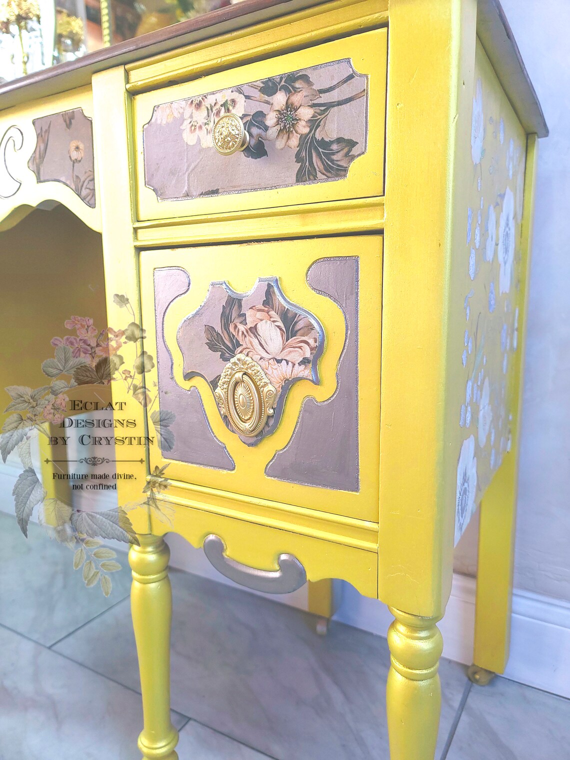 SOLD Gold Vanity Table Table Top Mirror Makeup Vanity | Etsy