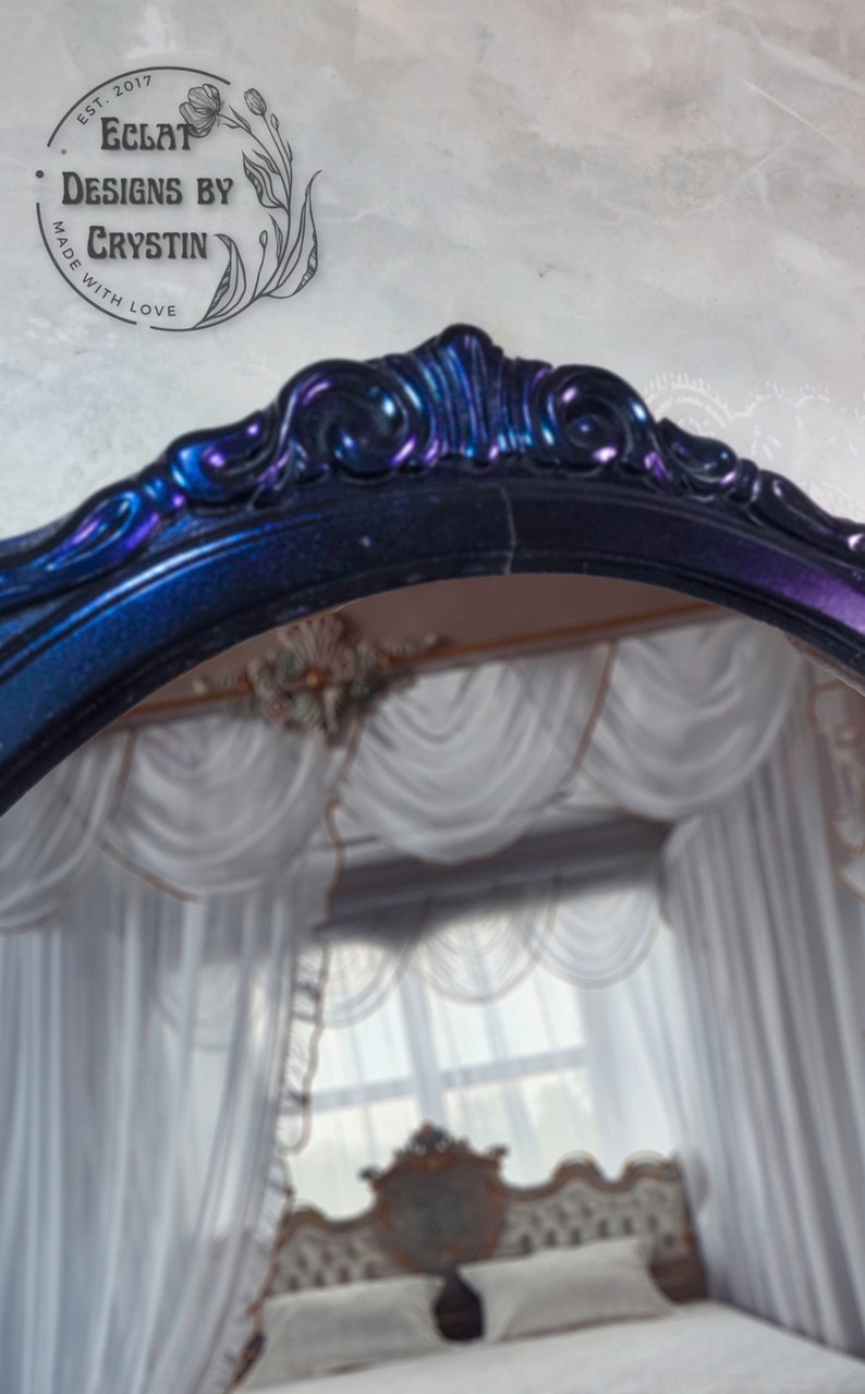 SOLD Gothic Carnival Glass Bedroom Vanity Table With Mirror - Etsy