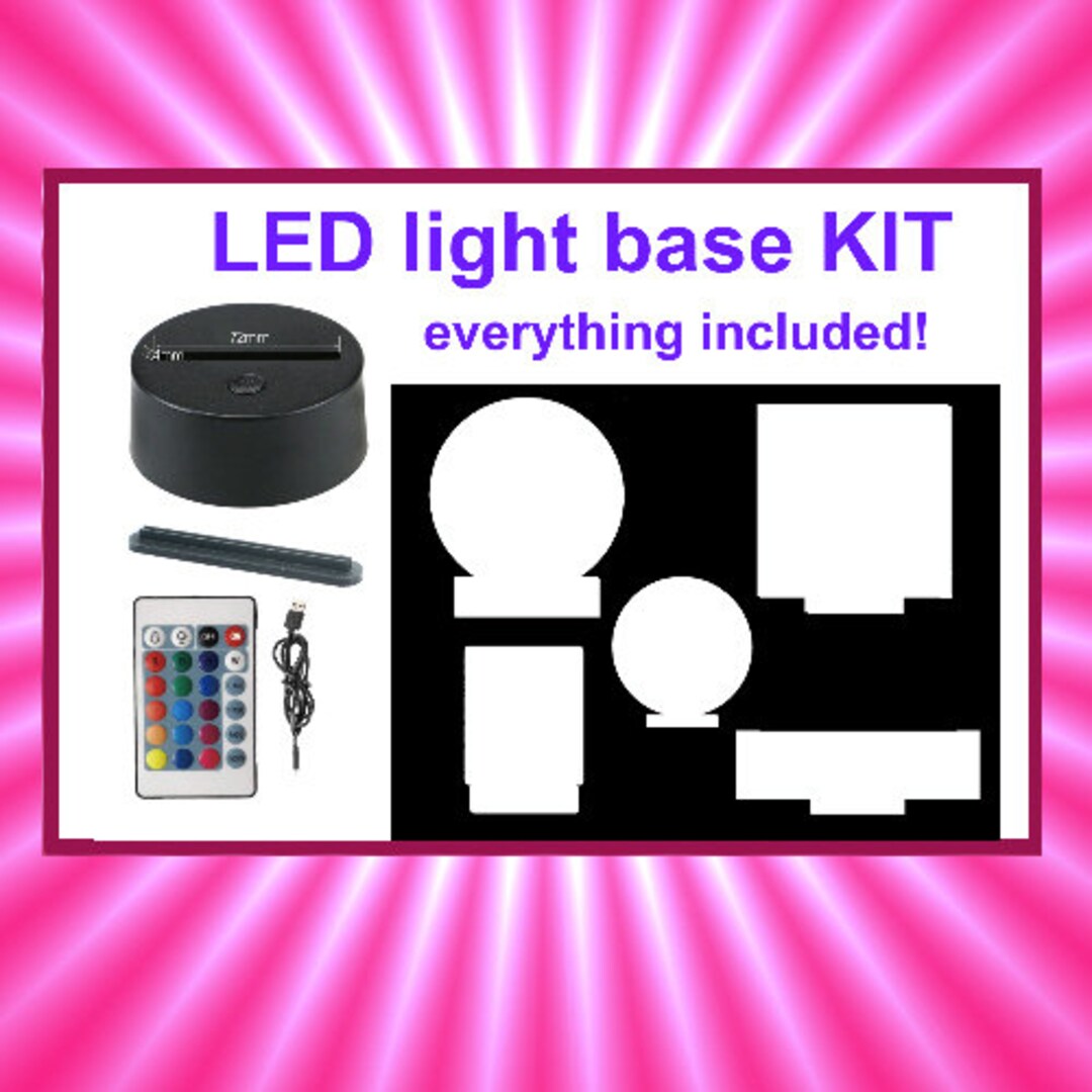 LED Night Light Kit, Acrylic Blank, LED Base, Night Light Kit ...