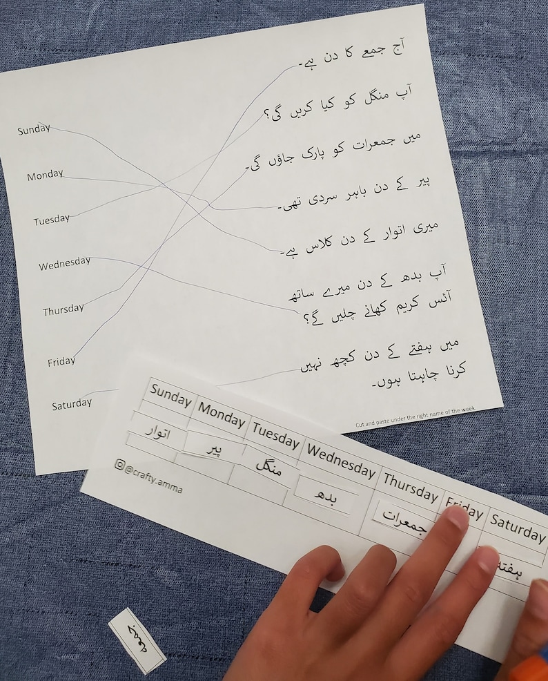 Days of the Week in Urdu - Etsy