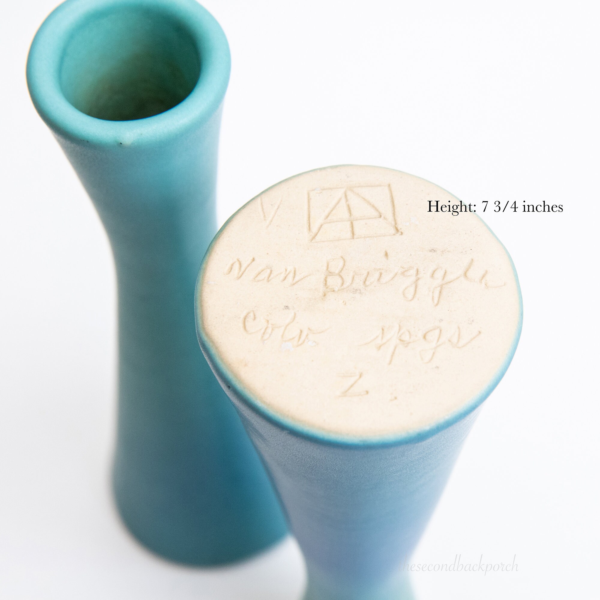 Turquoise Ceramic Bud Vase by Van Briggle Pottery - Etsy