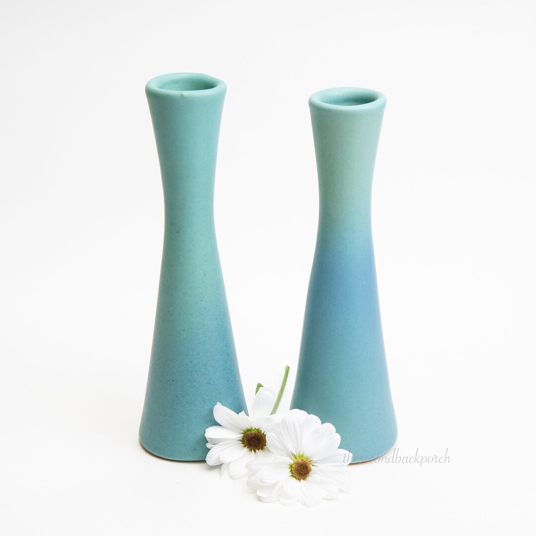 Turquoise Ceramic Bud Vase by Van Briggle Pottery - Etsy