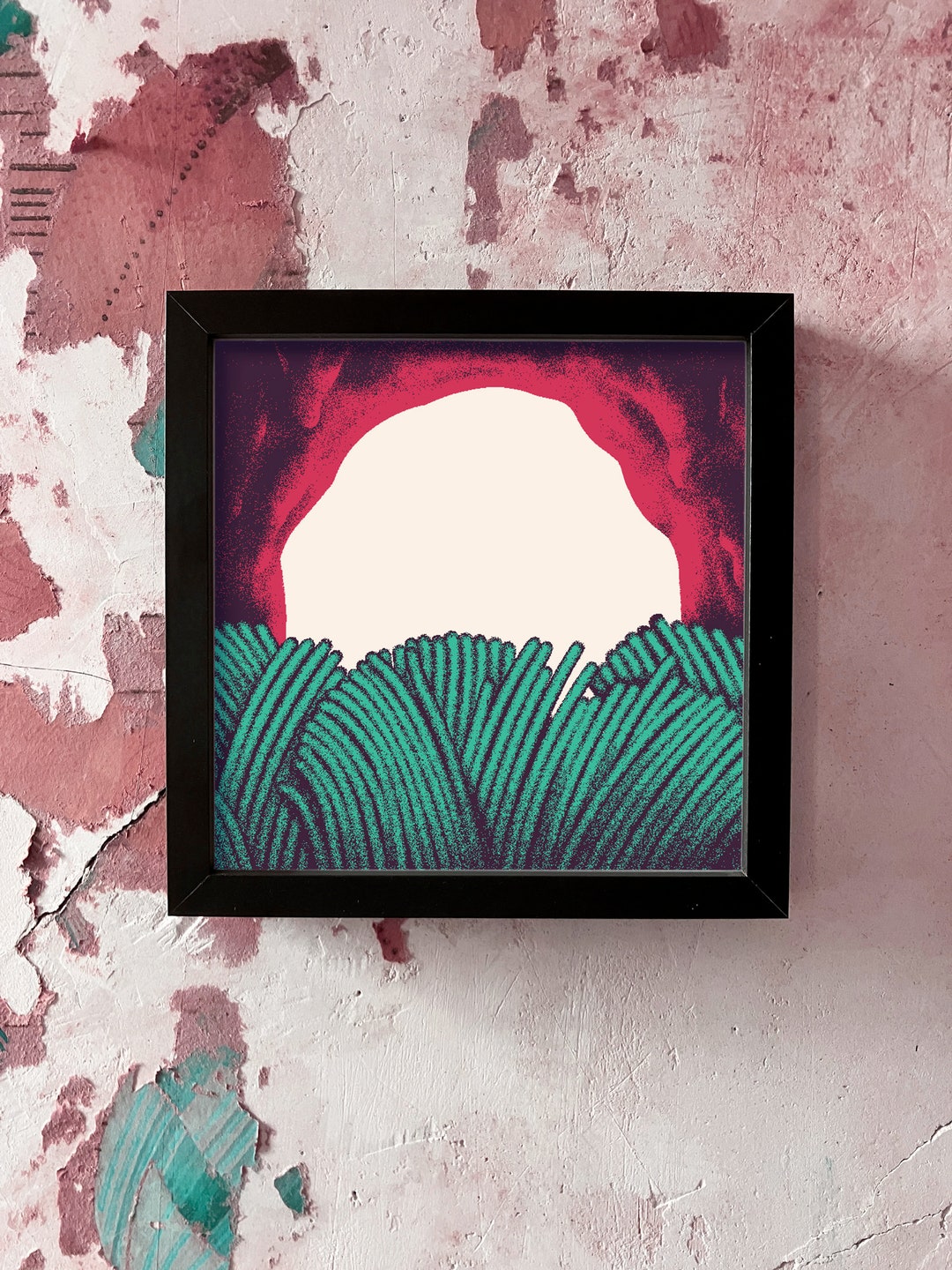 Hand-printed Screen Print Poster, Art Print Cave B 20x20cm - Etsy