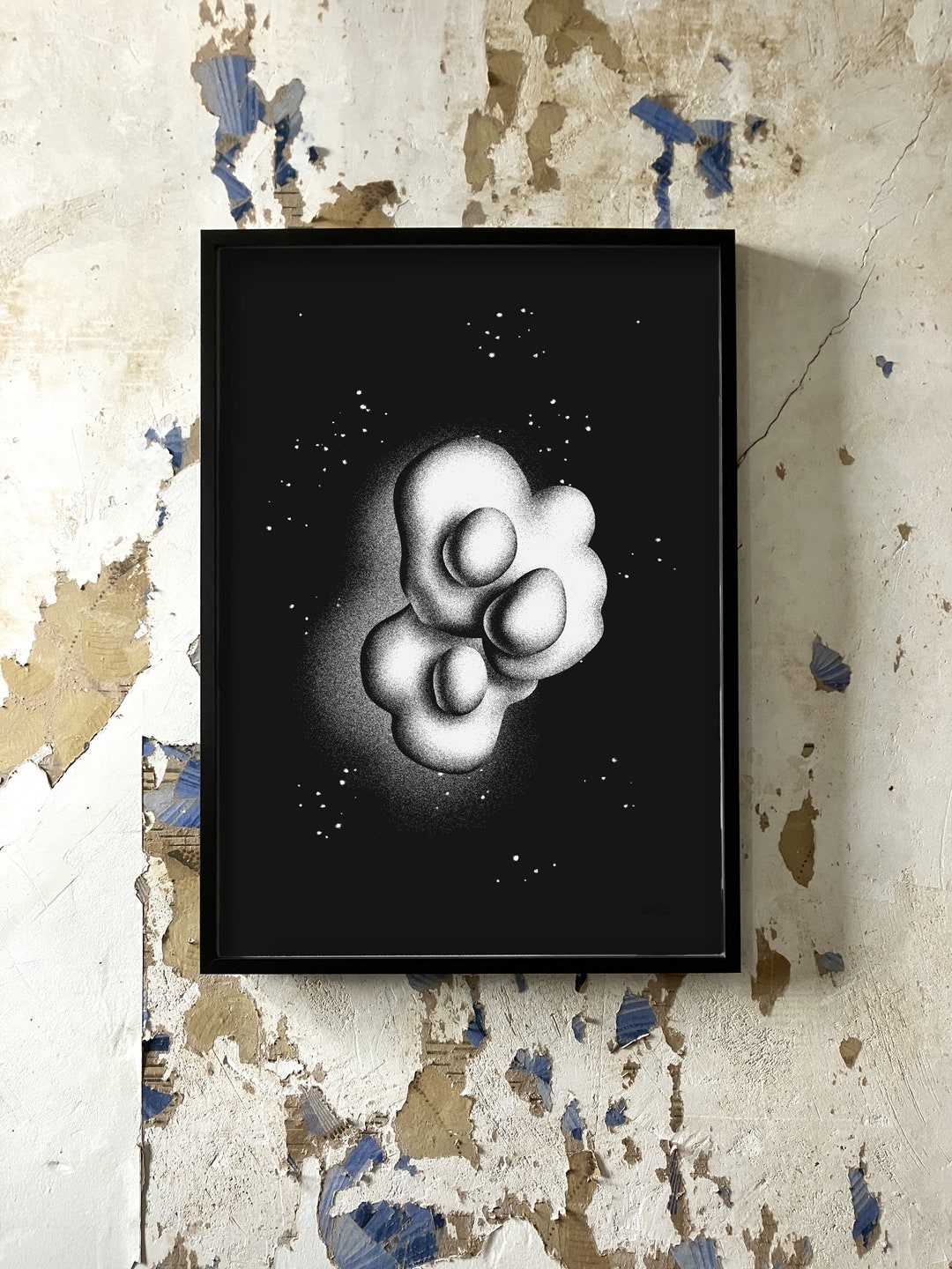 Hand-printed Screen Print Poster, Art Print Meteorite Cave 50x70cm - Etsy