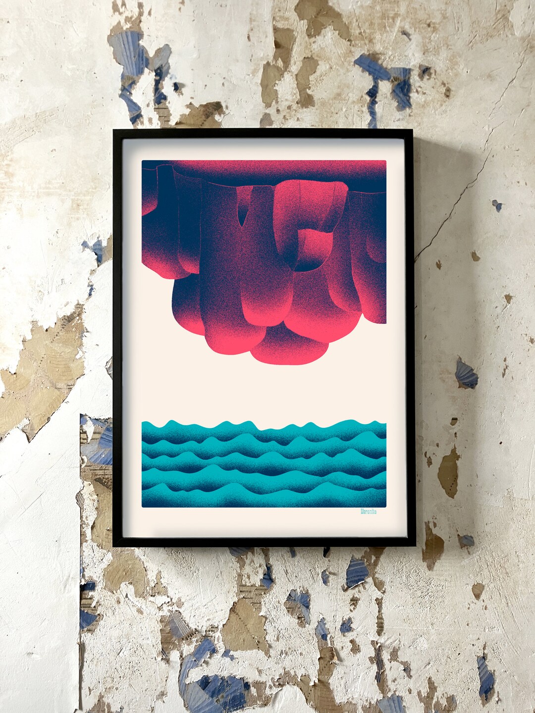 Artisanal Screen Printing Poster, Art Print Cave 7 50x70cm - Etsy