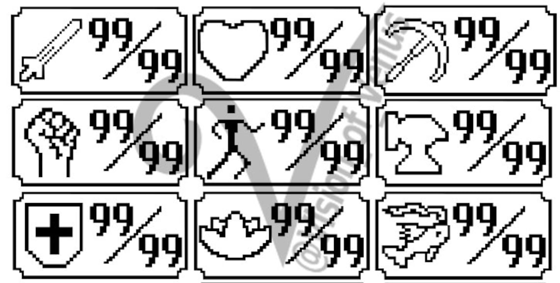OSRS Skill Symbols and Plaques SVG and PNG Files - Old School Runescape ...