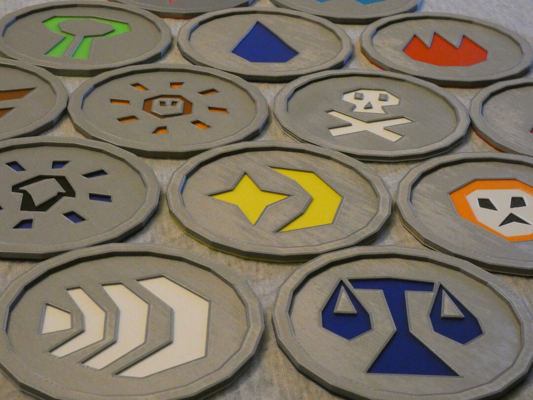 OSRS Rune Coasters Old School Runescape Inspired Fan Art 3D Printed ...