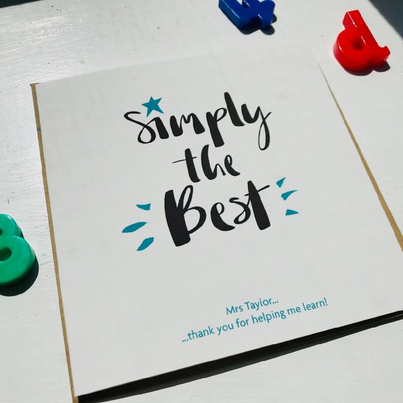 Simply the Best thank You Teacher thank You TA calligraphy - Etsy