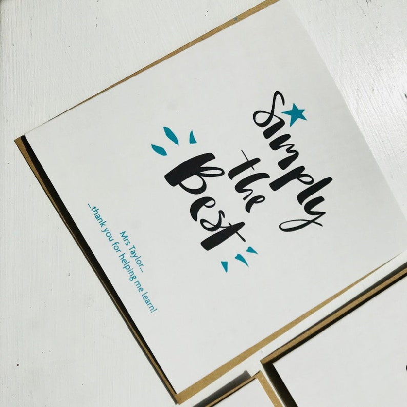 Simply the Best thank You Teacher thank You TA calligraphy - Etsy