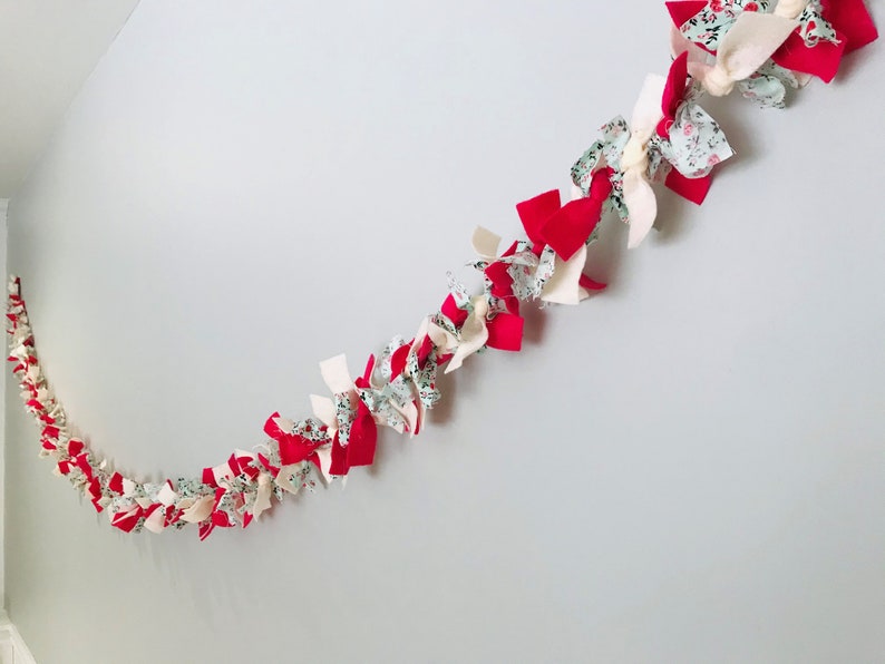 Spring Rose Garland, Mother's Day, Ragtie Garland, Rag Garland, Spring ...