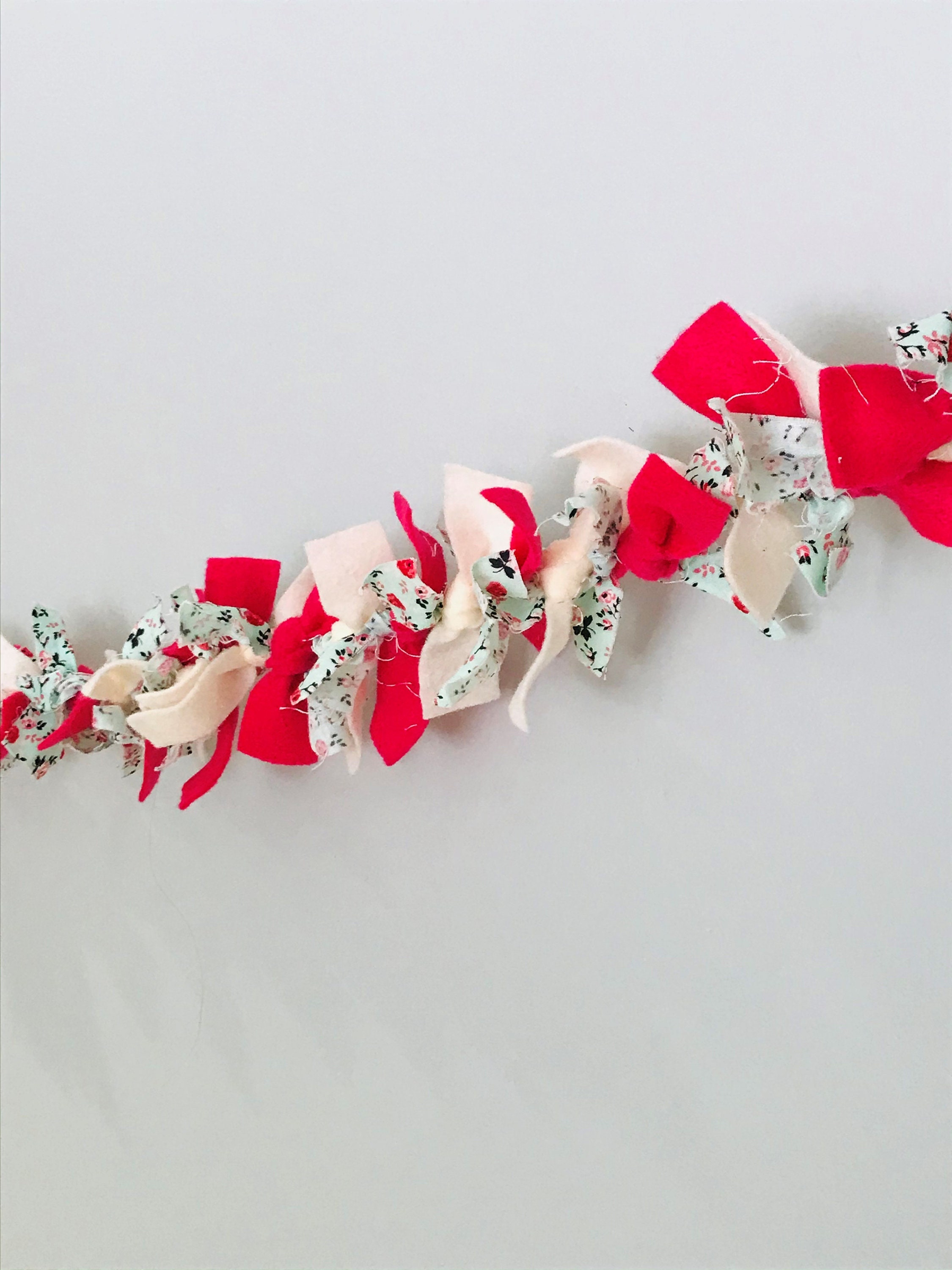 Spring Rose Garland, Mother's Day, Ragtie Garland, Rag Garland, Spring ...