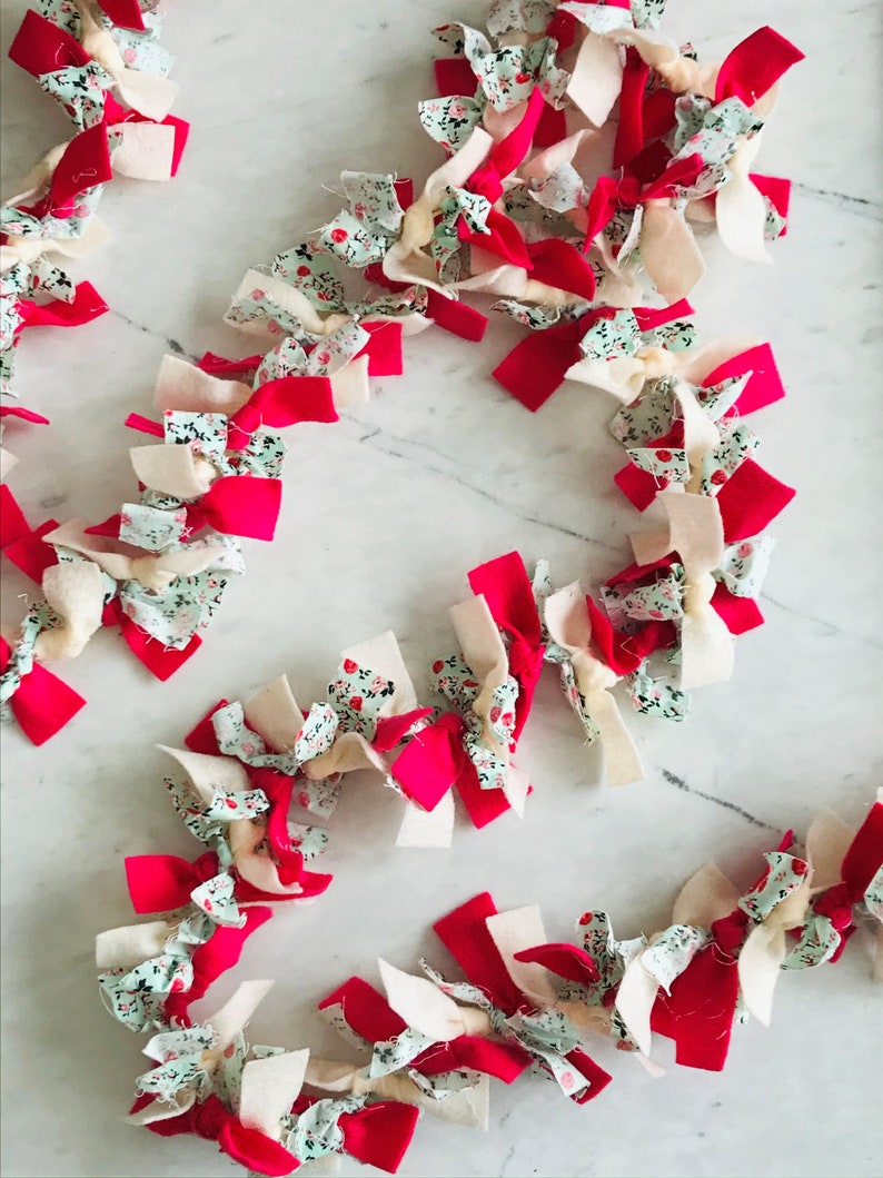 Spring Rose Garland, Mother's Day, Ragtie Garland, Rag Garland, Spring ...