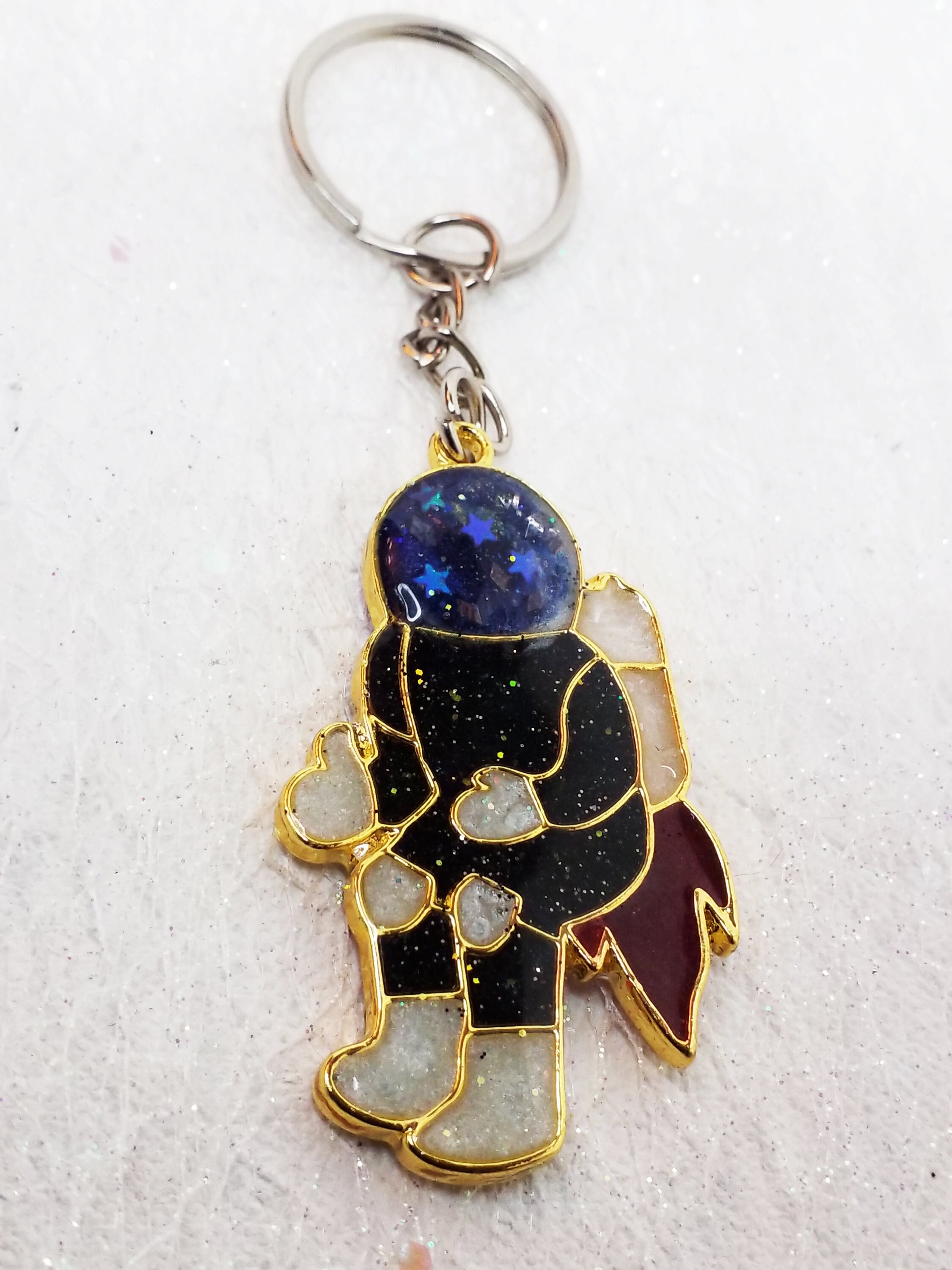 Astronaut Resin Galaxy Keychain Open Bezel Space Nebula Gift - Etsy