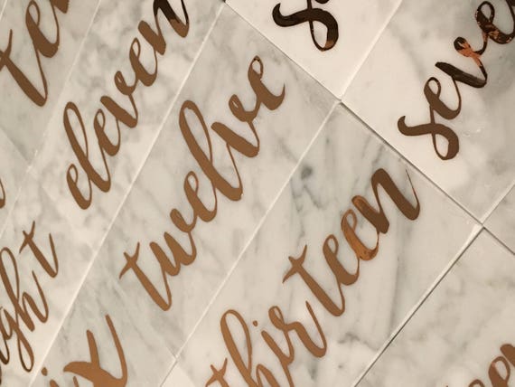 Marble Title Table Numbers Wedding | Etsy