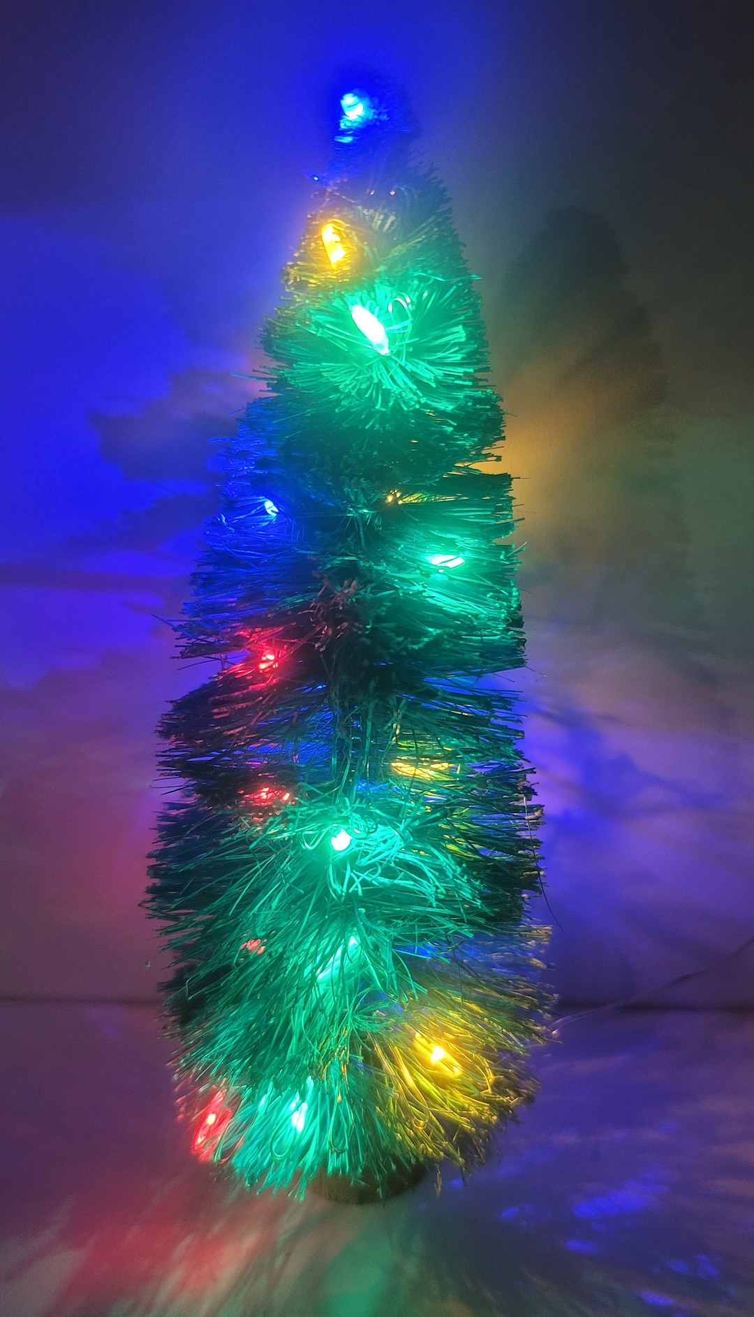 7" MULTI Color LED Light up Fairy Garden String Lighted Flocked Sisal ...