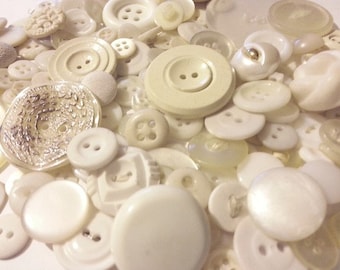 White satin / Shiny Button 2 Hole White Button 5 Sizes - Etsy