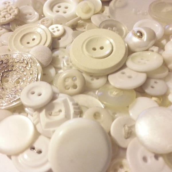 White Buttons - Etsy