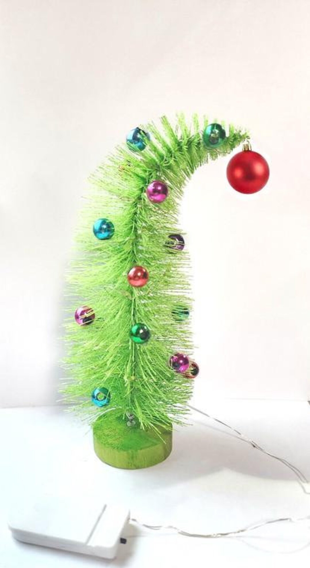 LED Light up GRINCH Custom Made 8" Mini Christmas TREE Holiday Xmas ...