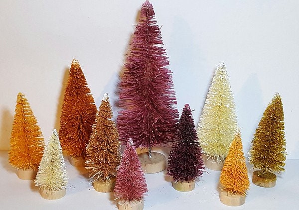 10pc ULTIMATE Brown Amber Pumpkin RUSTIC Fall COUNTRY Flocked Mini ...