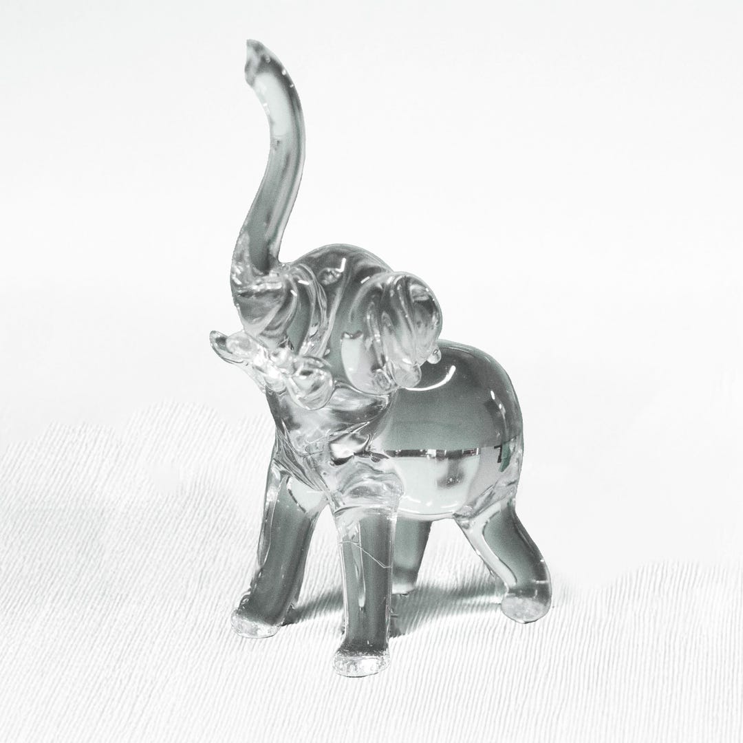 Large Glass Elephant - Etsy